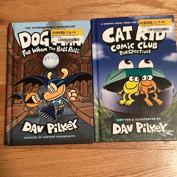 Other | Set Of Dog Man And Cat Kid Books | Poshmark